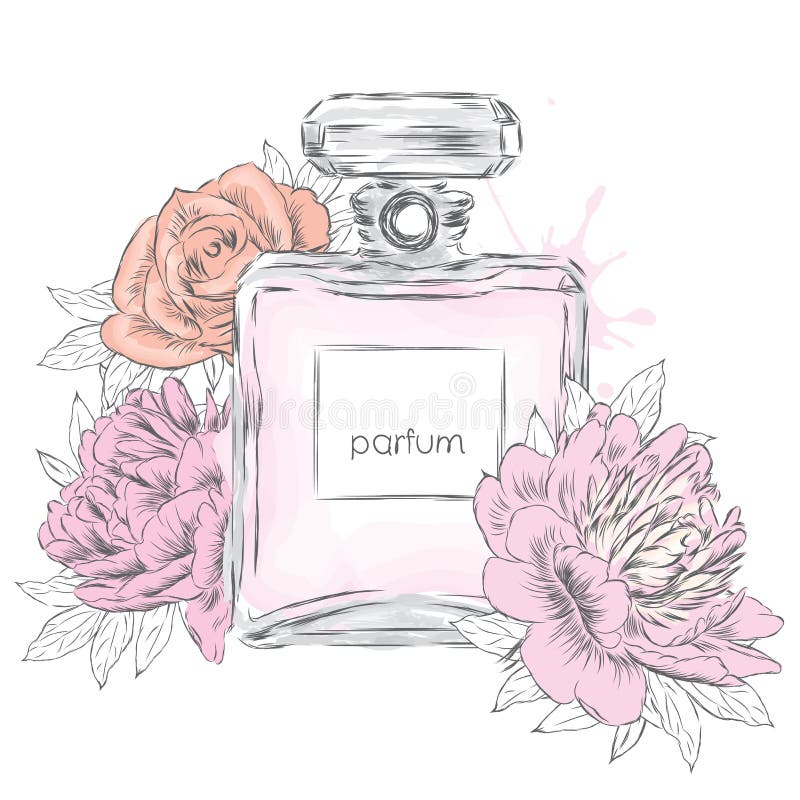 Bouteille Et Fleurs De Parfum Vecteur Bouteille Et Fleurs De Parfum ... Bouteille Et Fleurs De Parfum Vecteur Bouteille Et Fleurs De Parfum ...