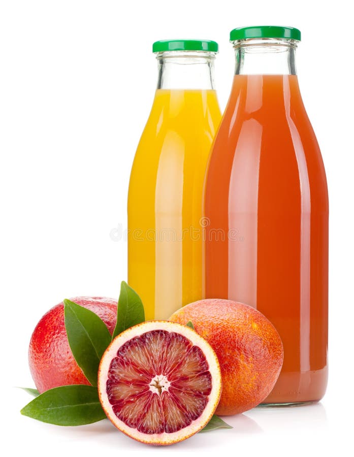 Bouteilles De Jus D'orange Et De Pamplemousse Image stock - Image du ...