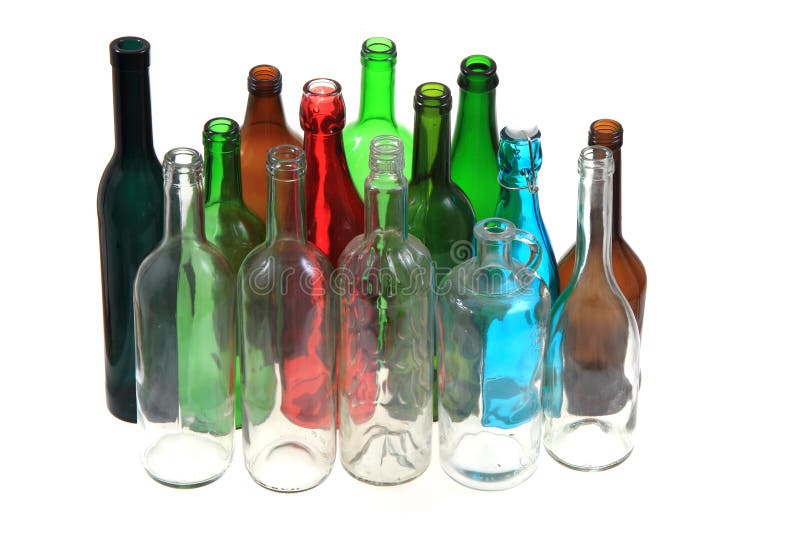 Bouteilles En Verre De Couleur Vide Photo stock - Image du studio, brun ...