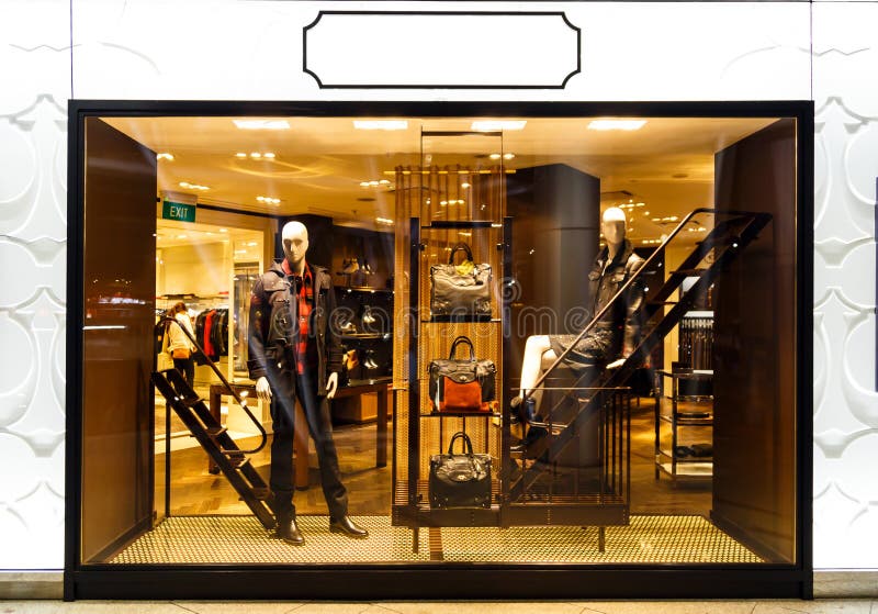 Boutique display window stock image. Image of glass, branding - 45580881