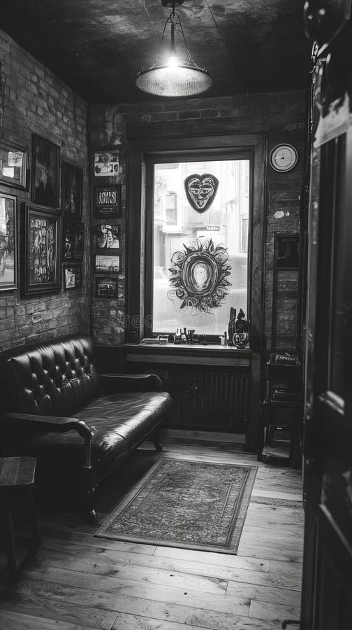 Boutique Tattoo and Piercing Studio Stock Illustration - Illustration ...