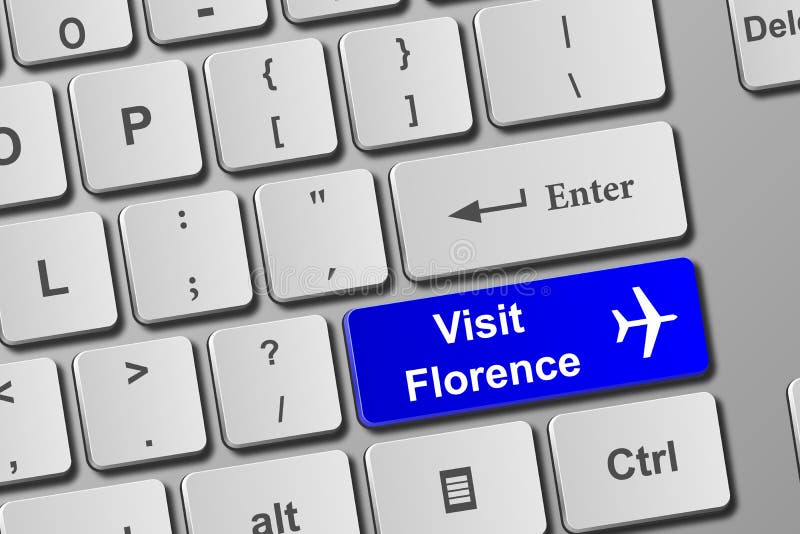 Bouton Bleu De Clavier De Florence De Visite Illustration Stock ...