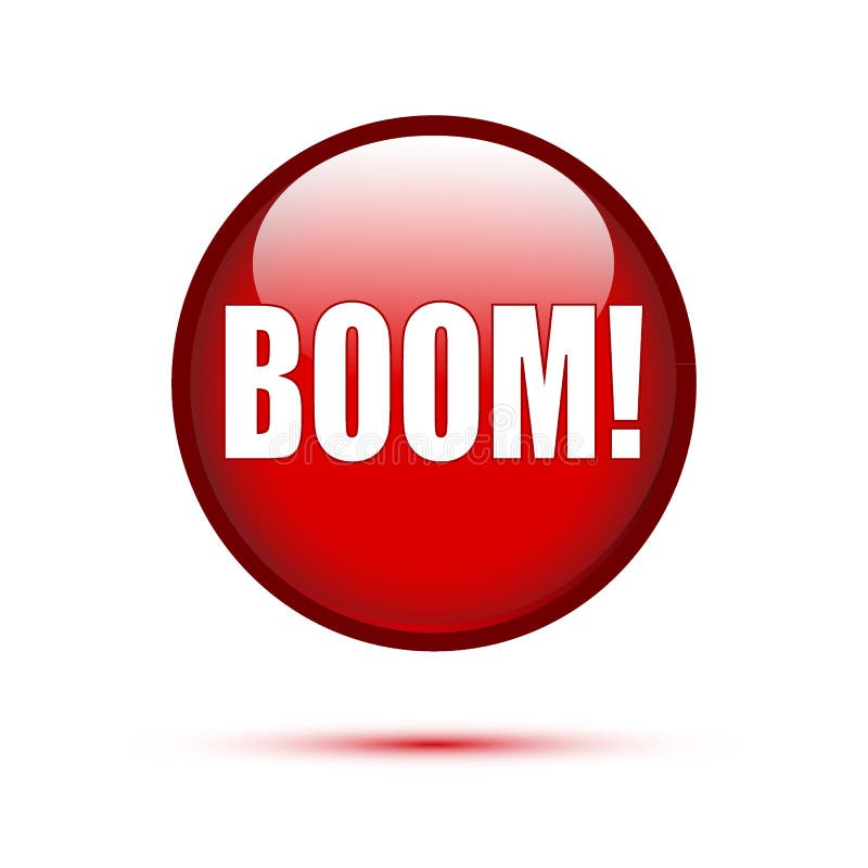 Bouton Brillant Rouge De Boom Sur Le Blanc Illustration de Vecteur ...
