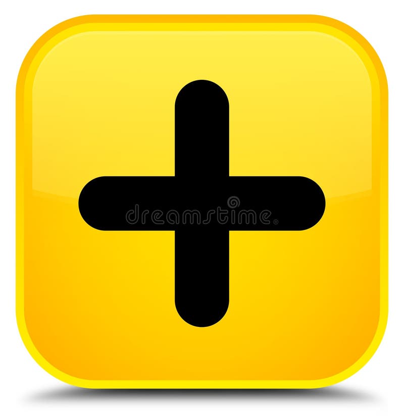 Bouton Carré Jaune Spécial D'icône Plus Illustration Stock - Illustration du jaune, médical ...