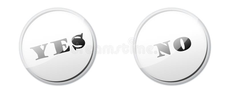 Bouton de blanc oui ou non illustration stock. Illustration du entrez ...