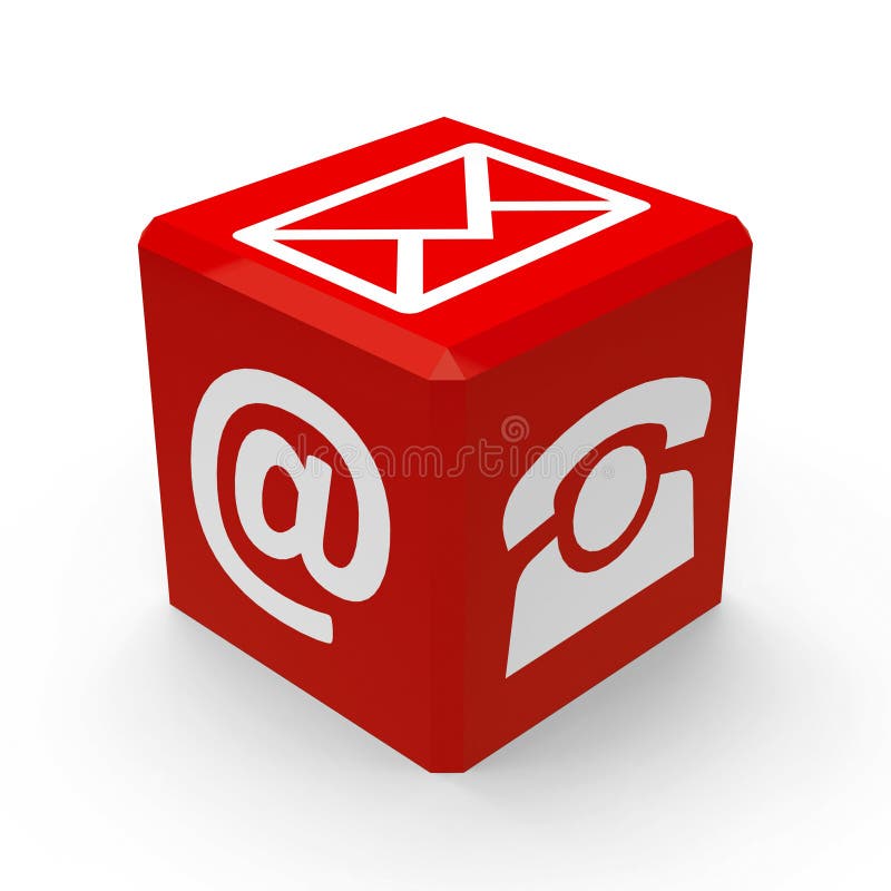 Bouton de contact rouge illustration stock. Illustration du bouton ...