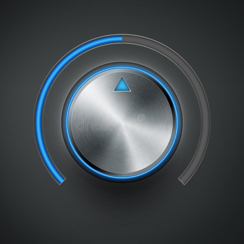 Bouton De Volume Avec La Texture En Métal Illustration de Vecteur ...