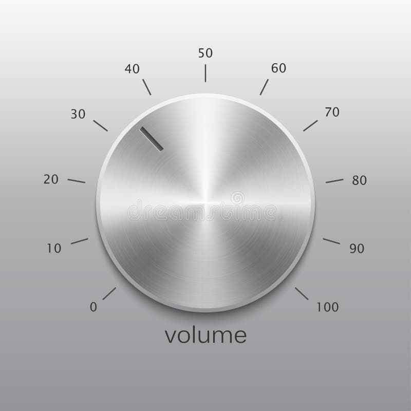 Bouton De Volume Avec La Texture Et Le Cadran En Métal Illustration de ...