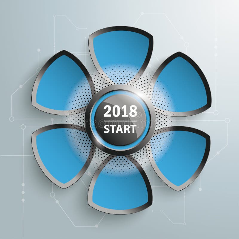 Bouton Marche 2018 Rond De 6 Triangles Illustration de Vecteur ...