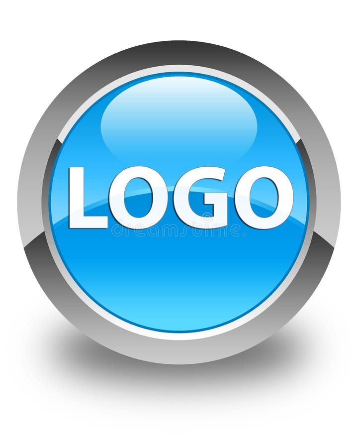 Bouton Rond Bleu Cyan Brillant De Logo Illustration Stock ...