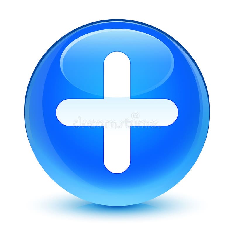 Bouton Rond Bleu Brillant D'icône Plus Illustration Stock ...