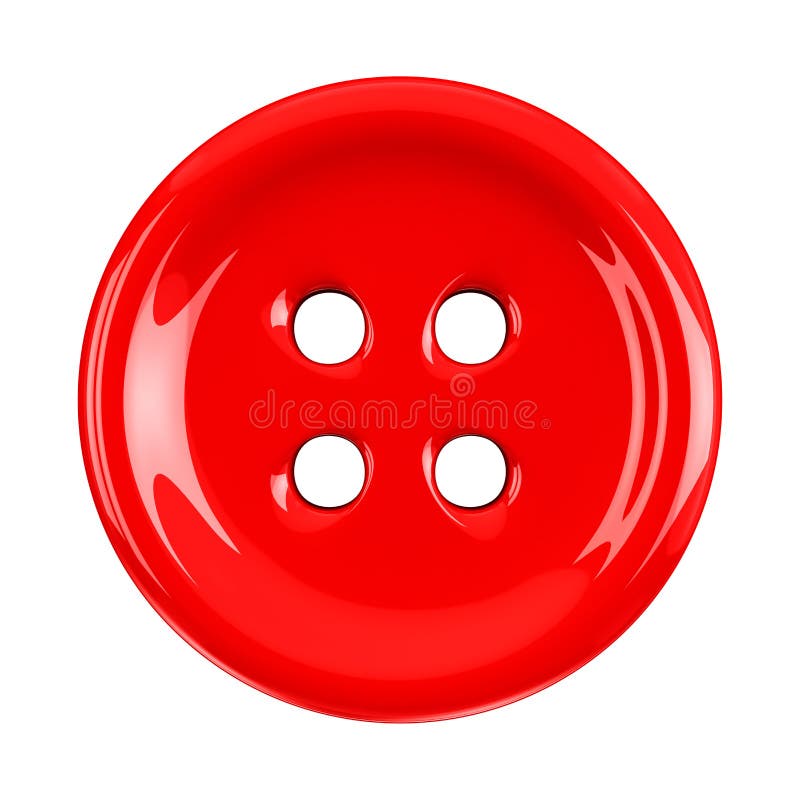 Bouton rouge de tissu, 3d illustration stock. Illustration du cercle ...