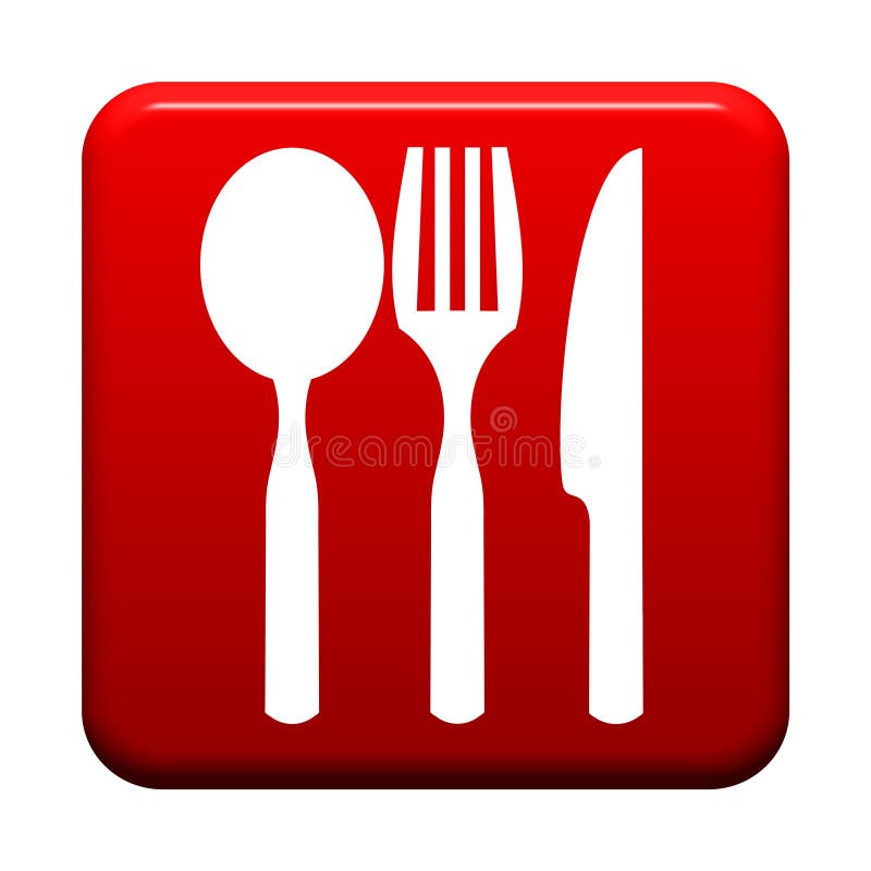 Symbole De Nourriture Ou De Repas Du Restaurant Sur Le Bouton Rond Vert ...