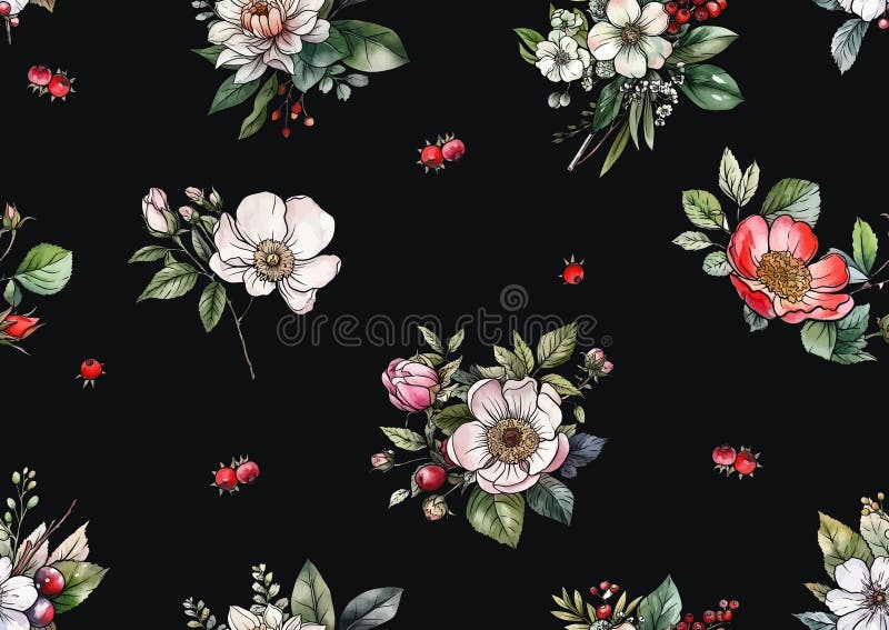 Boutonniere of Wild Rose Flowers and Berries Stock Vector ... Boutonniere of Wild Rose Flowers and Berries Stock Vector ...