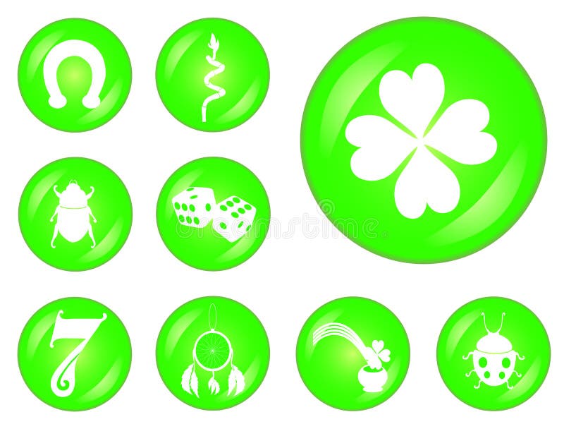 12 symboles de la chance illustration de vecteur. Illustration du forme ...