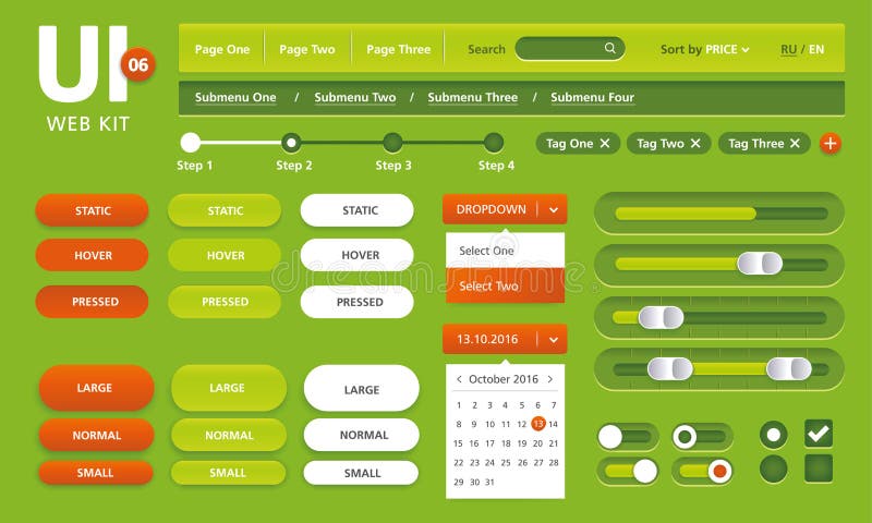 Boutons de kit d'UI UX illustration de vecteur. Illustration du signe ...