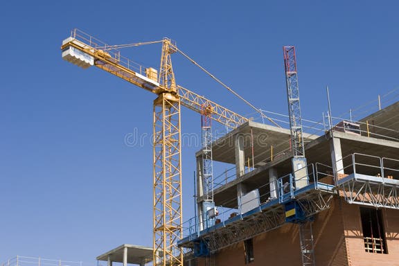 Constructie van een gebouw stock foto. Image of blauw - 3213164