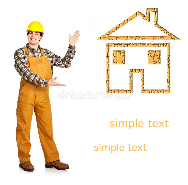 Bouwer stock afbeelding. Image of helm, productie, collectief - 8384529