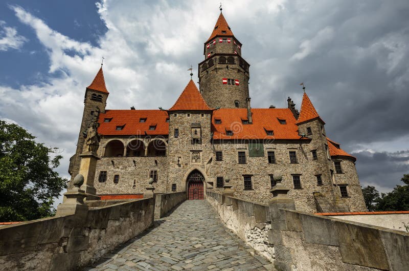 Bouzov Hrad Castle, Czech Republic Stock Image - Image of fortification ...