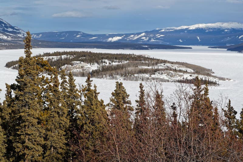 Bove Island Surrounded by a Frozen Lake Stock Image - Image of beauty ...