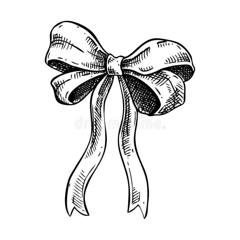 Rococo Ribbons Sketch. Baroque Design Elements. Vintage Bow Stock ...