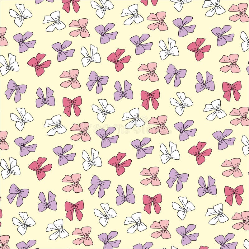 Bow All Over Pattern Print Illustrations Vector Art Stock Vector ...