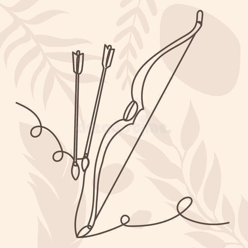Continuous Line Art Bow Arrow Stock Illustrations – 142 Continuous Line ...
