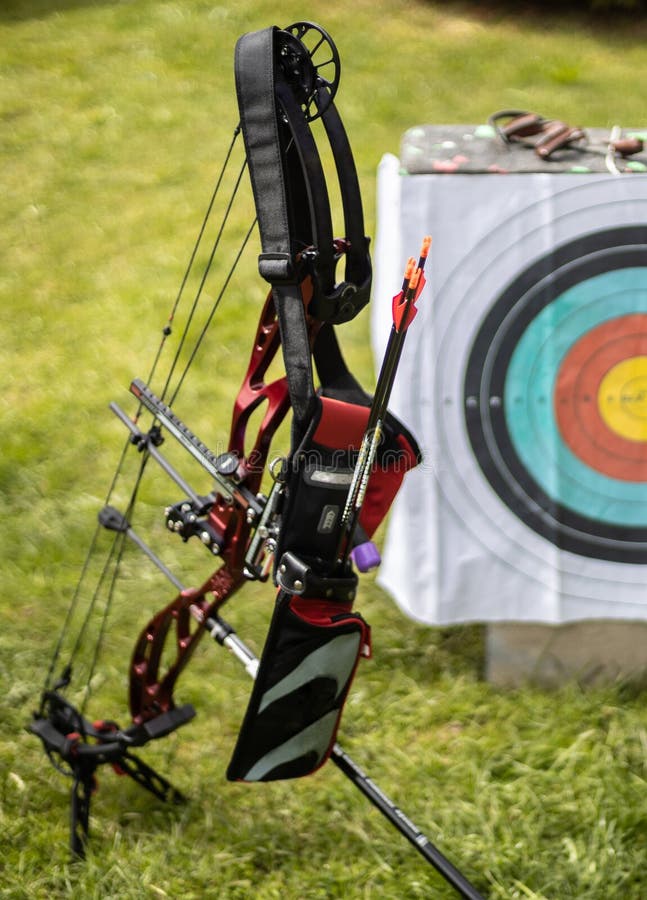 Precision Bow at Archery Range Stock Image - Image of arrows, challenge ...