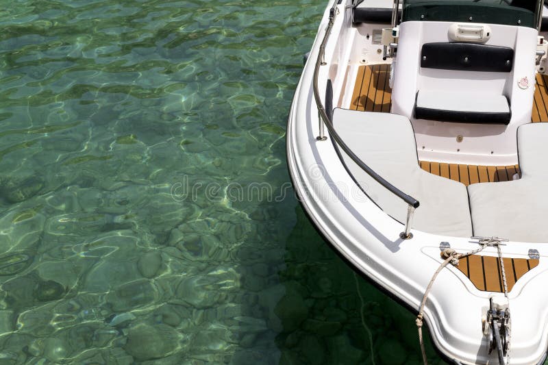 Bow of Boat Tied to Pier stock photo. Image of hull - 331307908