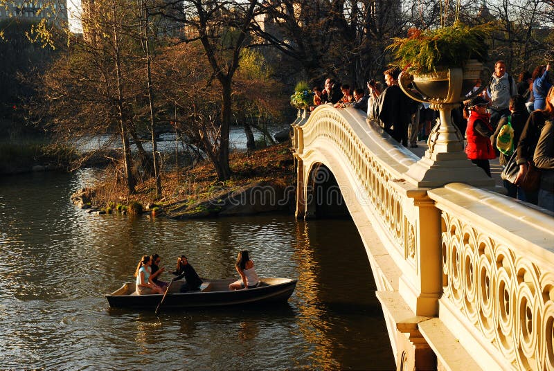 Bow Bridge, Central Park, Early Spring Editorial Image - Image of ...