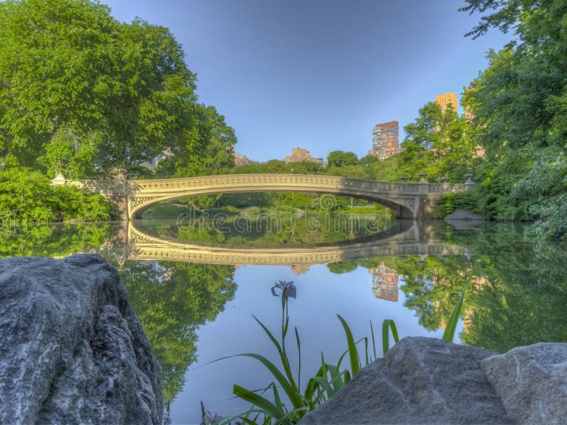 Bow bridge in early spring stock image. Image of arch - 167682309