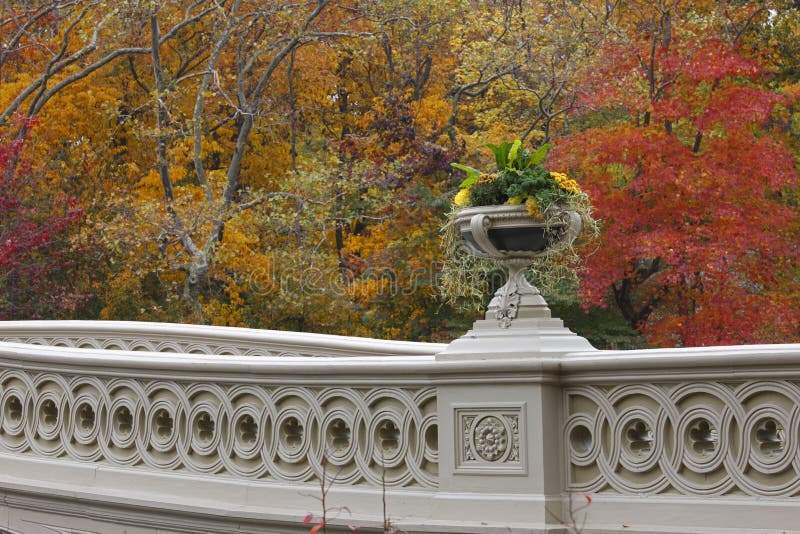 Central Park Panorama with Bow Bridge in Winter Stock Image - Image of ...