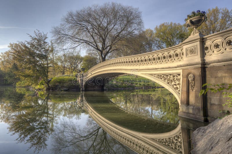 Bow Bridge in Spring Central Park Stock Photo - Image of park, city ...
