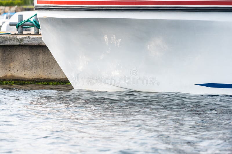 Bow of a Compact Plastick Fishing Trawler.. Stock Photo - Image of ...