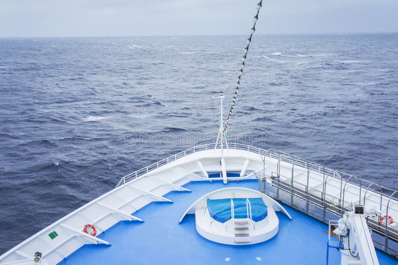The bow of a cruise ship stock image. Image of cloud - 55504299