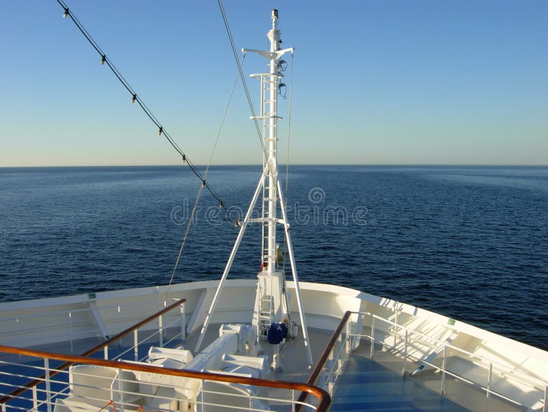Bow of a cruise ship stock photo. Image of bell, foredeck - 63736974