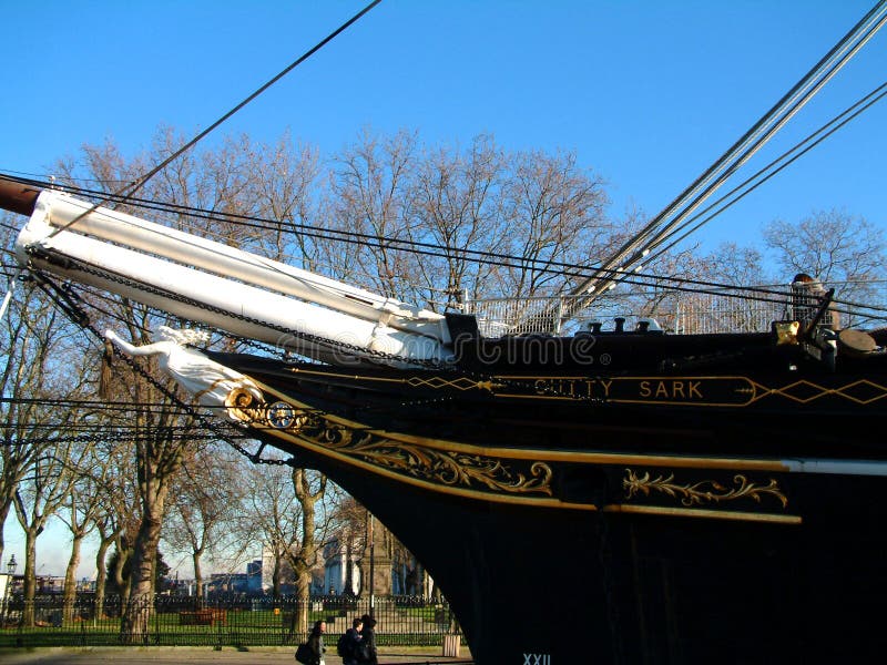 Bow of the Cutty Sark Tea Clipper, Greenwich Editorial Stock Photo ...