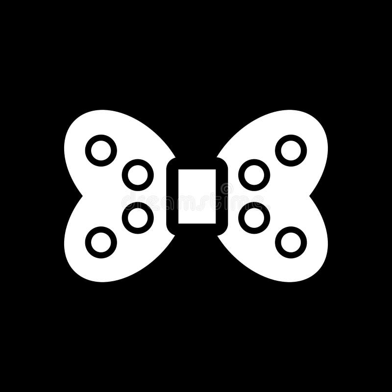 The Bow Dotted Vector Icon. Black and White Bow Illustration. Solid ...
