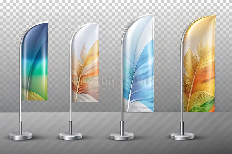 Bow and Feather Beach Flags Stock Illustration - Illustration of banner ...