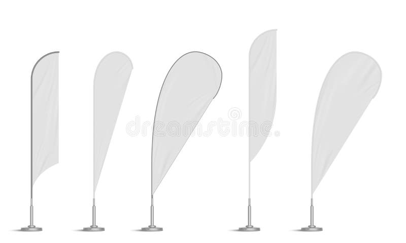 Bow and Feather Beach Flags, Blank Curved Banners Stock Vector ...