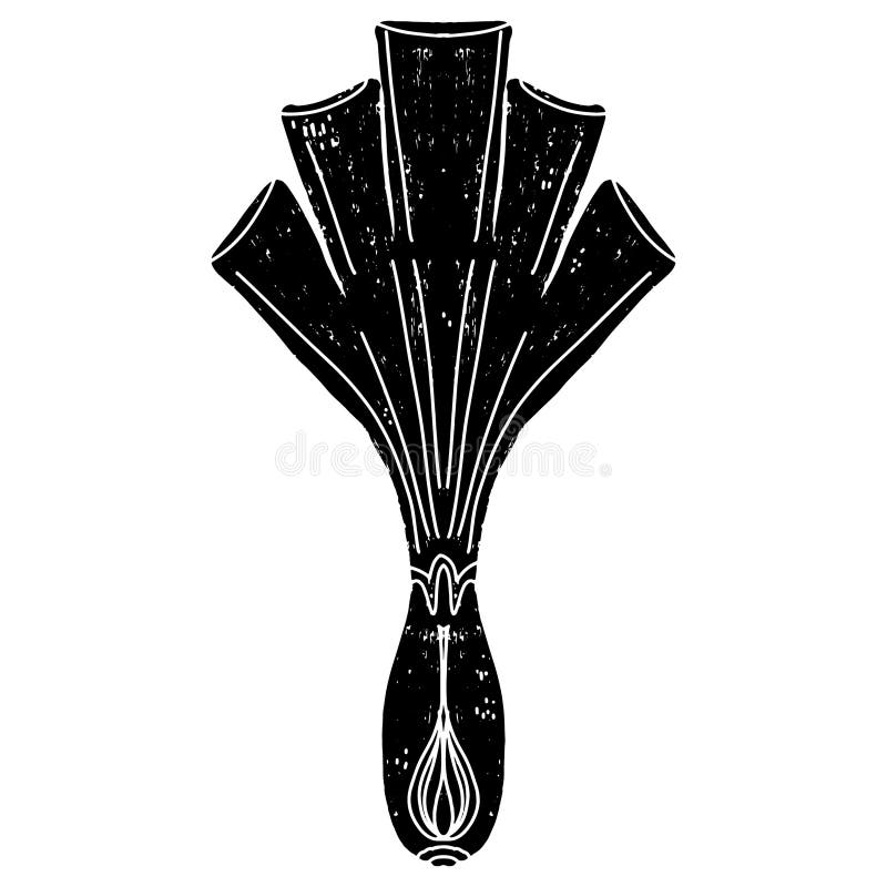 Black Vector Element, Linocut Stock Illustration - Illustration of ...