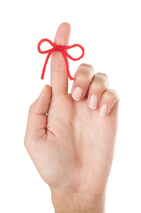 Bow on finger stock image. Image of concept, memories - 42573409