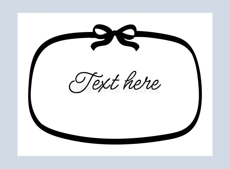 Bow Frame Template with Space for Text. Black Frame with Bow Isolated ...