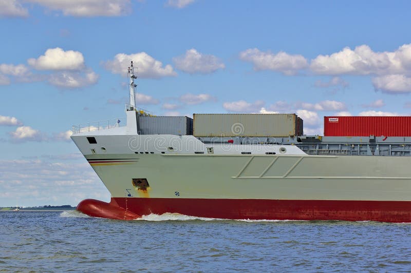 Bow of a Freight Ship at Full Speed Stock Photo - Image of logistics ...