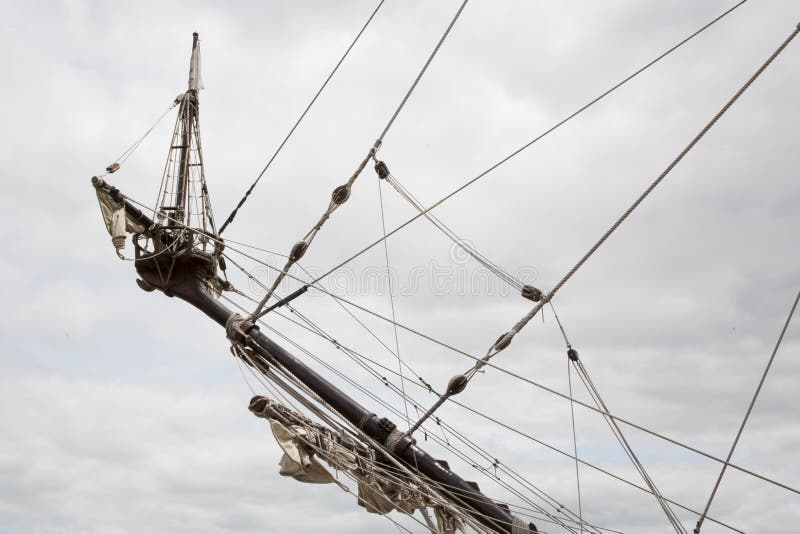 Bow Front a Sailing Vessel Ancient Boat Stock Image - Image of sail ...