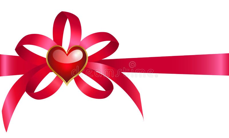 Bow with heart stock vector. Illustration of satin, package - 49728409