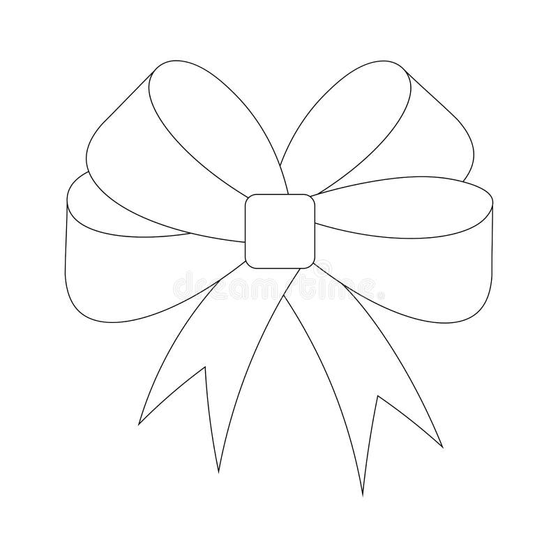 Bow Icon, Flat Graphics, Design Element, Black Outline Isolated on ...