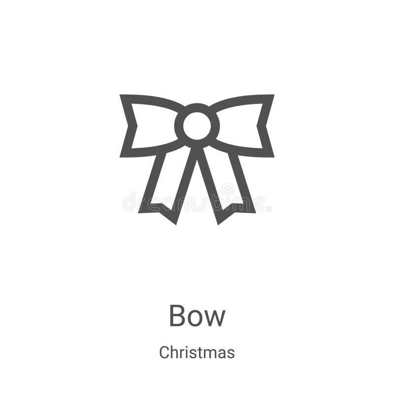 Bow Icon Vector from Christmas Collection. Thin Line Bow Outline Icon ...