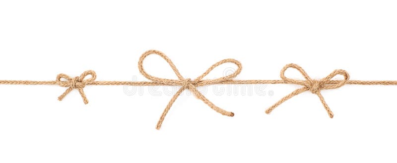 Bow Knots on a String Isolated Stock Image - Image of nautical ...