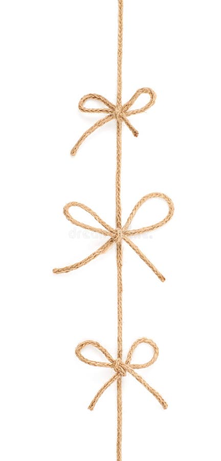 Bow Knots on a String Isolated Stock Photo - Image of knot, rope: 85956674